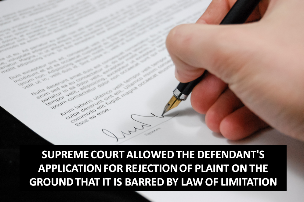 SUPREME COURT ALLOWED THE DEFENDANT’S APPLICATION FOR REJECTION OF ...